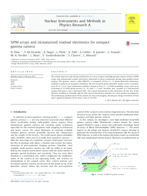 (PDF) SiPM arrays and miniaturized readout electronics for compact ...