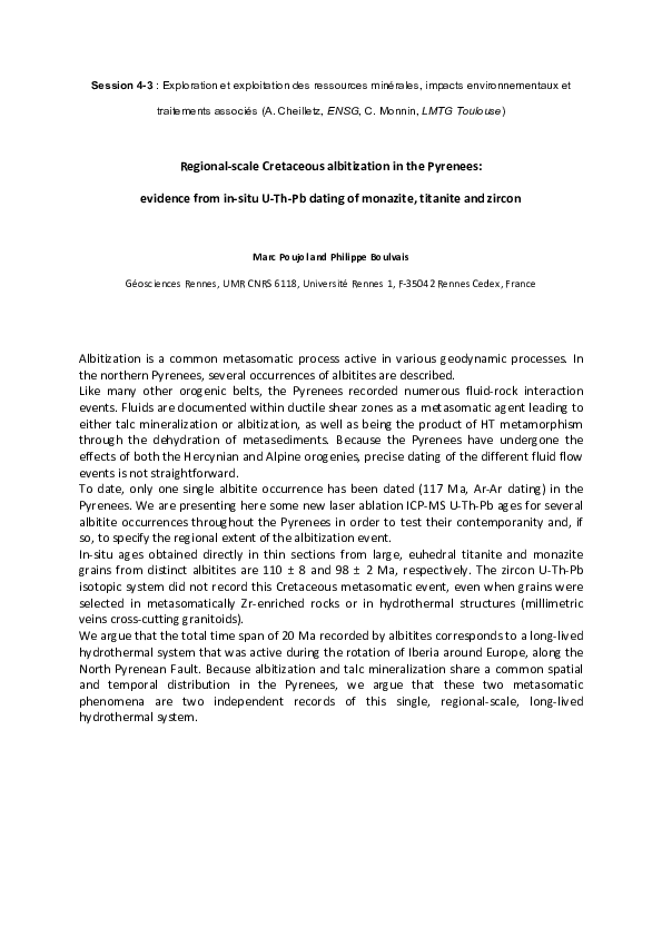 (PDF) Regional-scale Cretaceous albitization in the Pyrenees: evidence ...