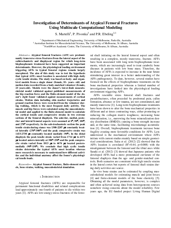 (PDF) Investigation of Determinants of Atypical Femoral Fractures Using Multiscale Computational ...