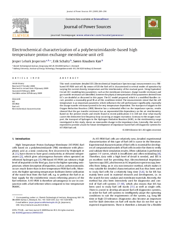 (PDF) Electrochemical characterization of a polybenzimidazole-based ...