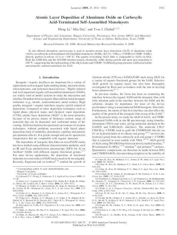 (PDF) Atomic Layer Deposition of Aluminum Oxide on Carboxylic Acid ...