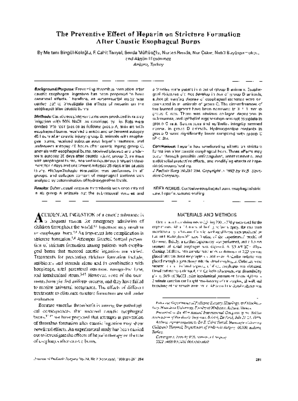 (PDF) The preventive effect of heparin on stricture formation after ...