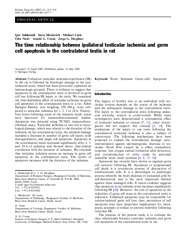(PDF) The time relationship between ipsilateral testicular ischemia and ...