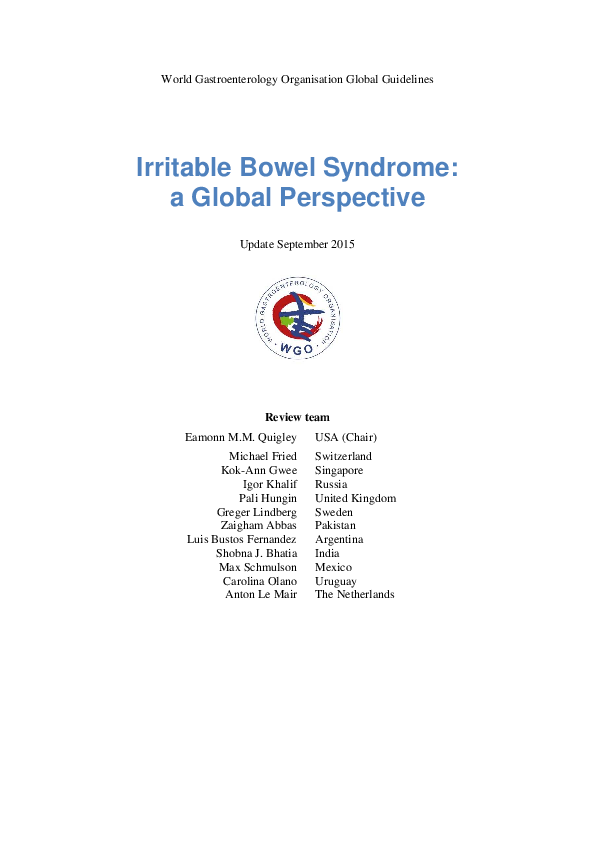 (PDF) World Gastroenterology Organisation Global Guidelines Irritable ...
