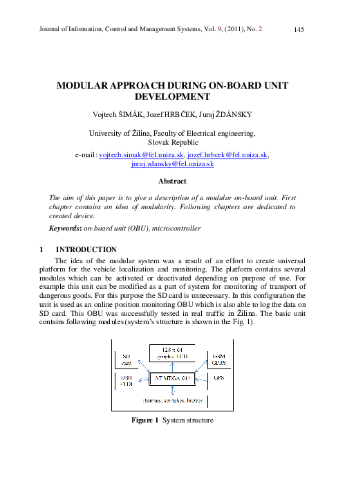 (PDF) Modular Approach During On-Board Unit Development