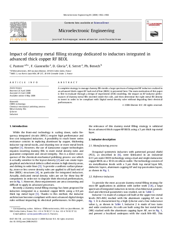 (PDF) Impact of dummy metal filling strategy dedicated to inductors ...