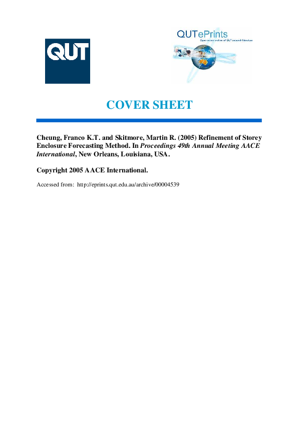 (PDF) Refinement of Storey Enclosure Forecasting Method