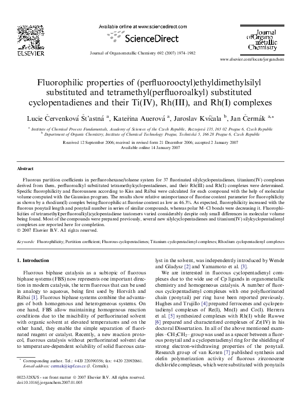 (PDF) Cobalt(I) and cobalt(III) cyclopentadienyl complexes with new ...