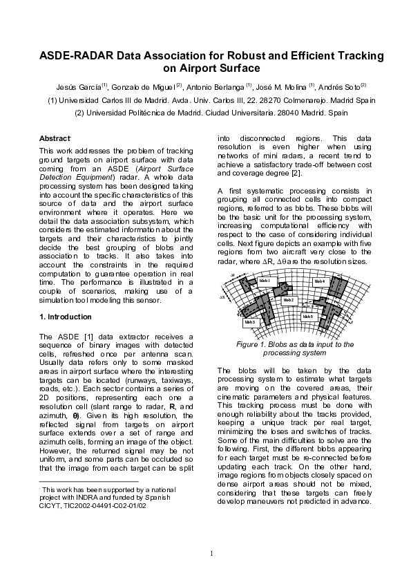 (PDF) ASDE-RADAR Data Association for Robust and Efficient Tracking on ...