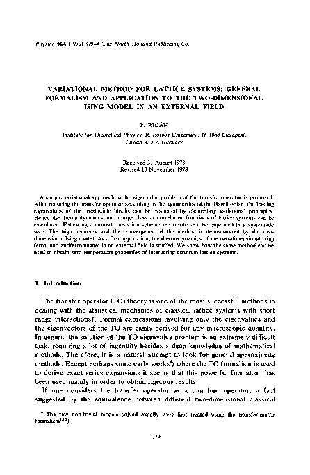 (PDF) Variational method for lattice systems: General formalism and application to the two ...