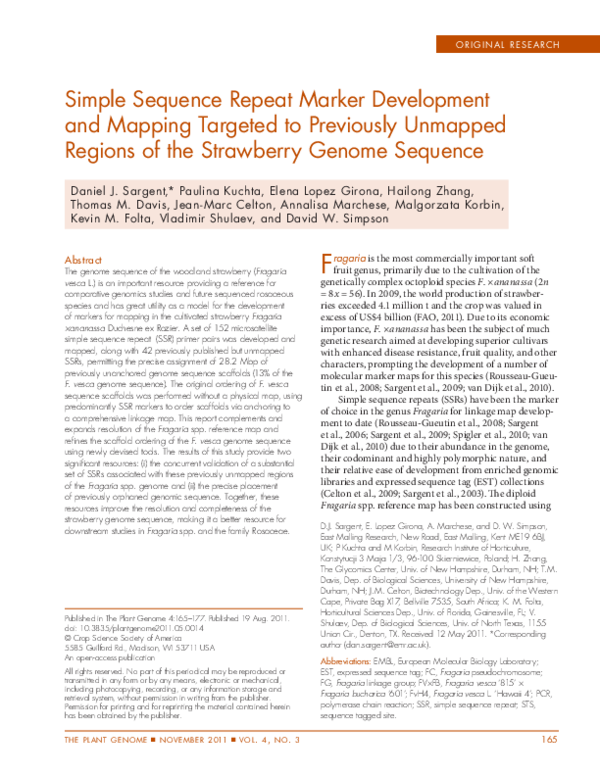 (PDF) Simple sequence repeat marker development and genetic mapping in quinoa (Chenopodium ...