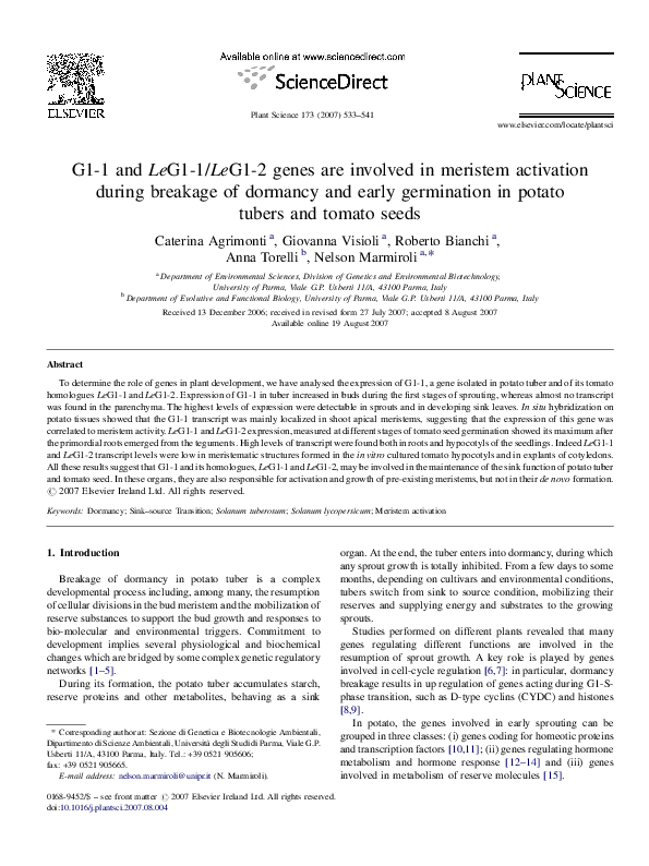 (PDF) G1-1 and LeG1-1/LeG1-2 genes are involved in meristem activation ...