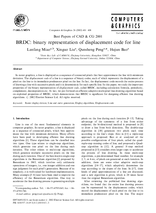 (PDF) BRDC: binary representation of displacement code for line