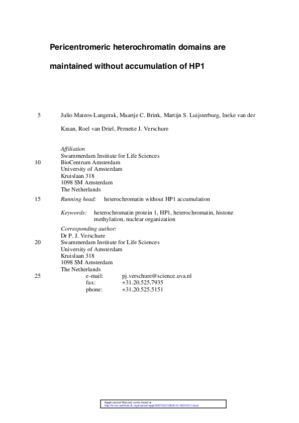 (PDF) maintained without accumulation of HP1