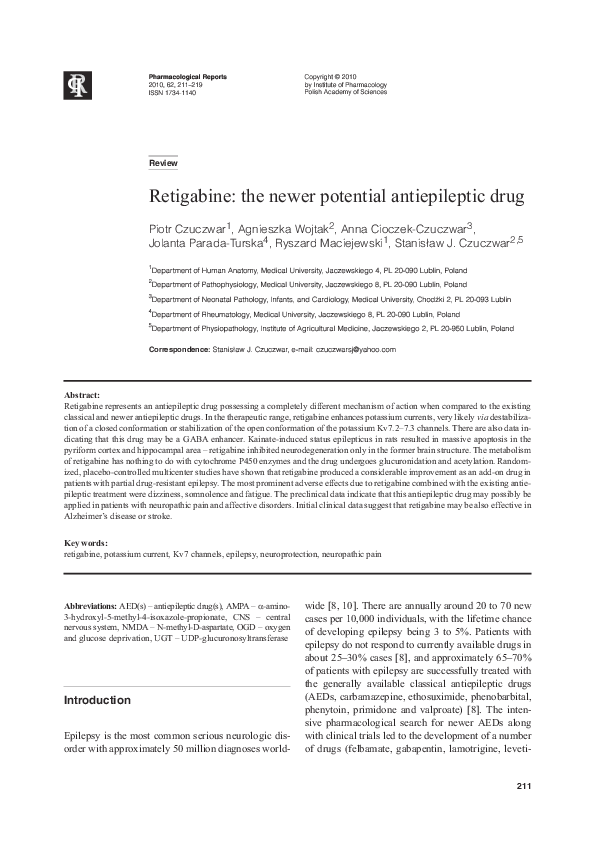(PDF) Retigabine: the newer potential antiepileptic drug
