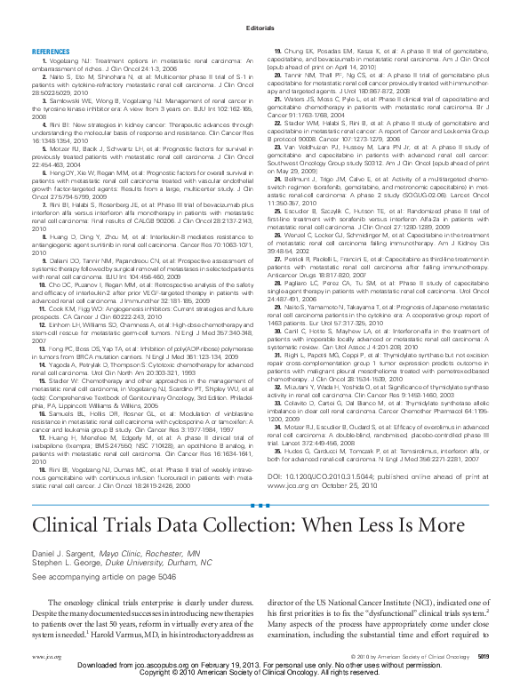 (PDF) Clinical Trials Data Collection: When Less Is More