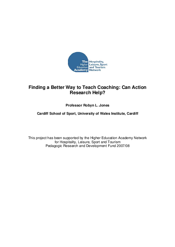 (PDF) Finding a Better Way to Teach Coaching: Can Action Research Help?