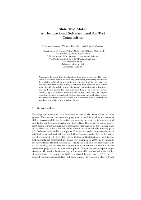 (PDF) Slide test maker: An educational software tool for test composition