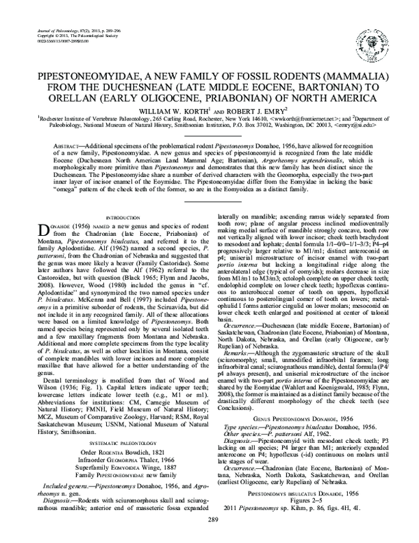 (PDF) The first Eocene rodents from the Pacific Northwest, USA | Joshua ...