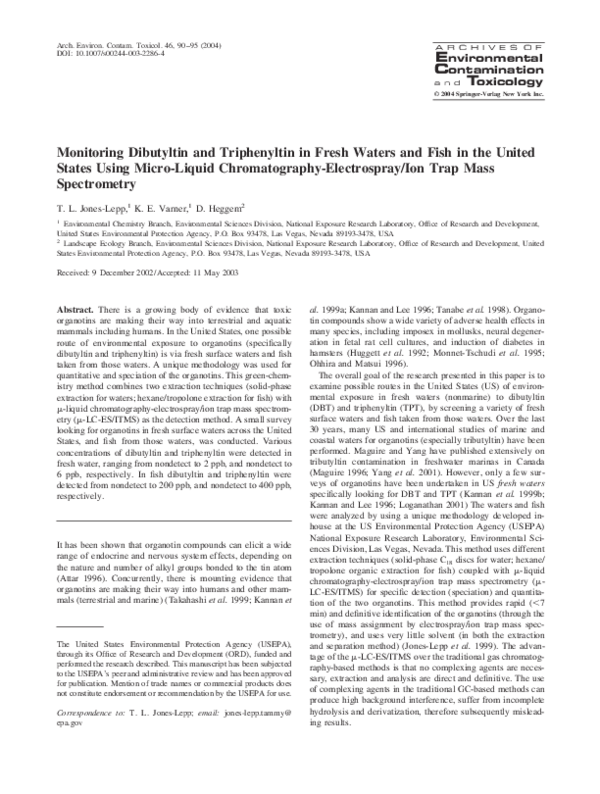 (PDF) Analysis of tributyltin and triphenyltin in water by ionic liquid-headspace single-drop ...