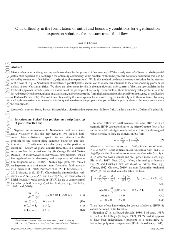 (PDF) On a difficulty in the formulation of initial and boundary ...