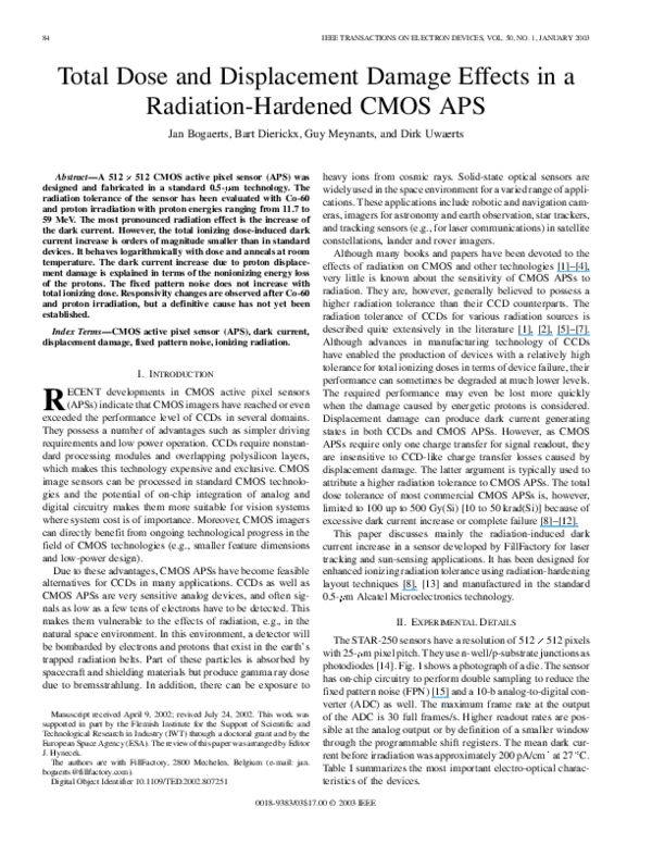 (PDF) Total dose and displacement damage effects in a radiation ...