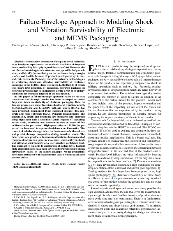 (PDF) Failure-Envelope Approach to Modeling Shock and Vibration ...