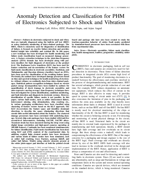 (PDF) Anomaly Detection and Classification for PHM of Electronics ...