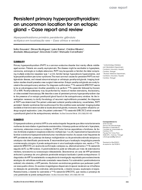(PDF) Persistent primary hyperparathyroidism: an uncommon location for an ectopic gland - Case ...