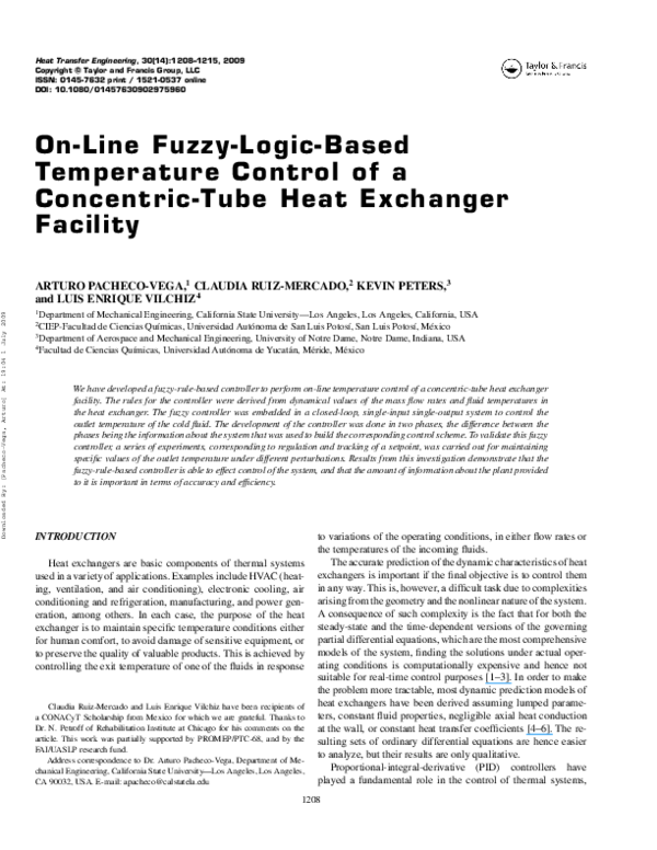 (PDF) On-Line Fuzzy-Logic-Based Temperature Control of a Concentric ...