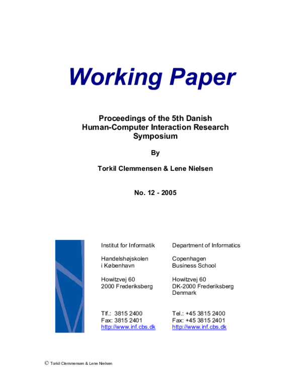 (PDF) A New Ifip Working Group–Human Work Interaction Design | Rikke ...