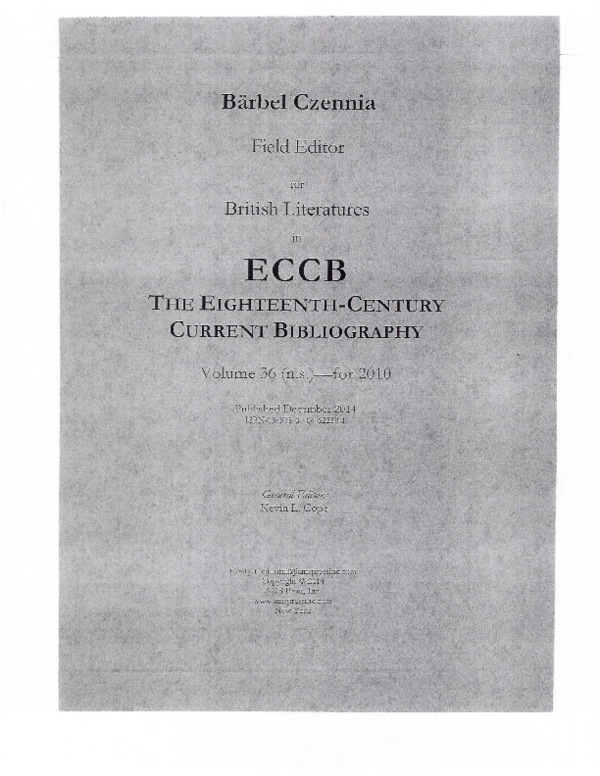 (PDF) Review of Mentoring in Eighteenth-Century British Literature and Culture | A. W. Lee ...