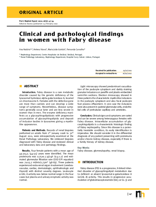 (PDF) Clinical and pathological findings in women with Fabry disease