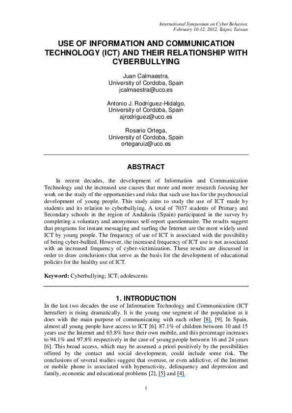 (PDF) The Use of Information and Communication Technology (ICT) in ...