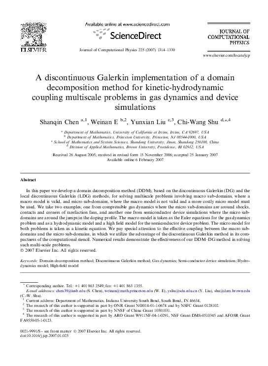 Pdf A Discontinuous Galerkin Implementation Of A Domain Decomposition Method For Kinetic