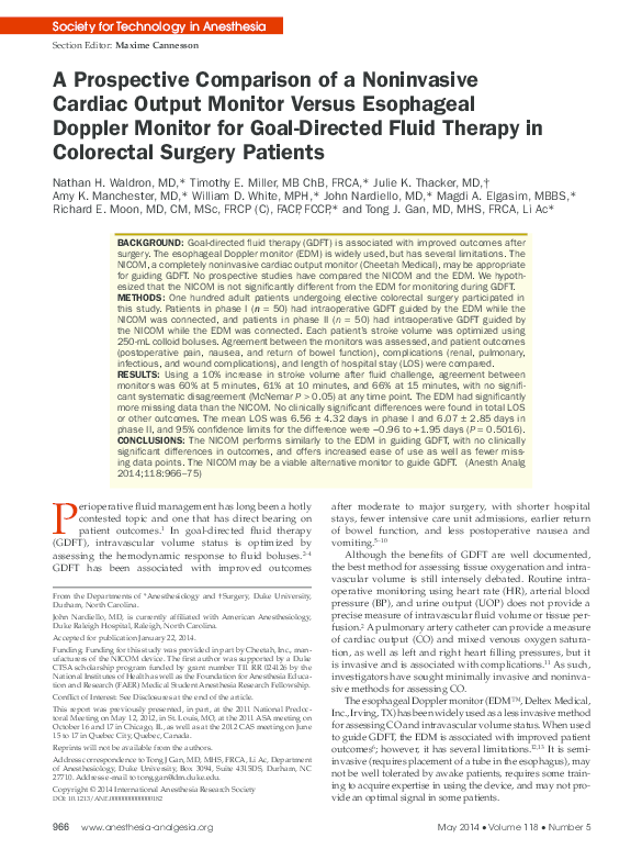 (PDF) Hemodynamic stability achievement by application of goal directed fluid therapy with ...