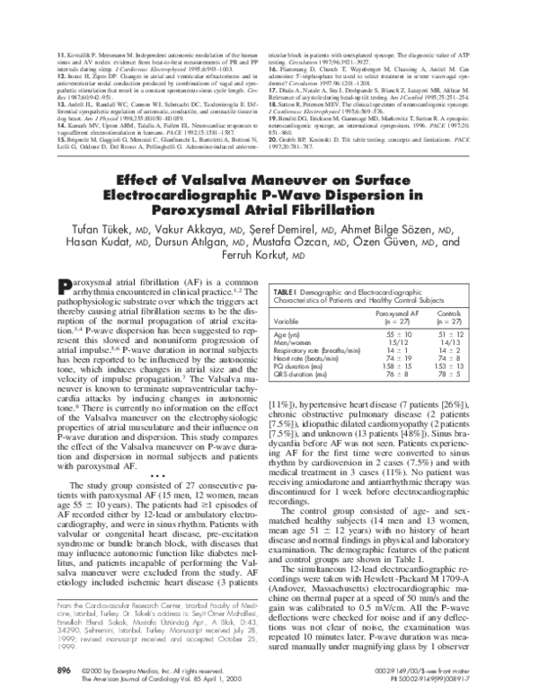 (PDF) Effect of Valsalva maneuver on surface electrocardiographic P ...