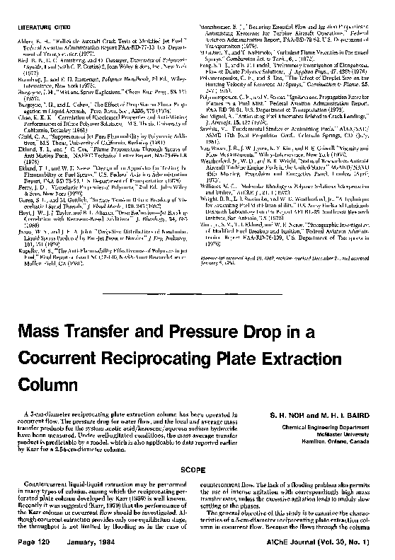 (PDF) Mass transfer and pressure drop in a cocurrent reciprocating ...