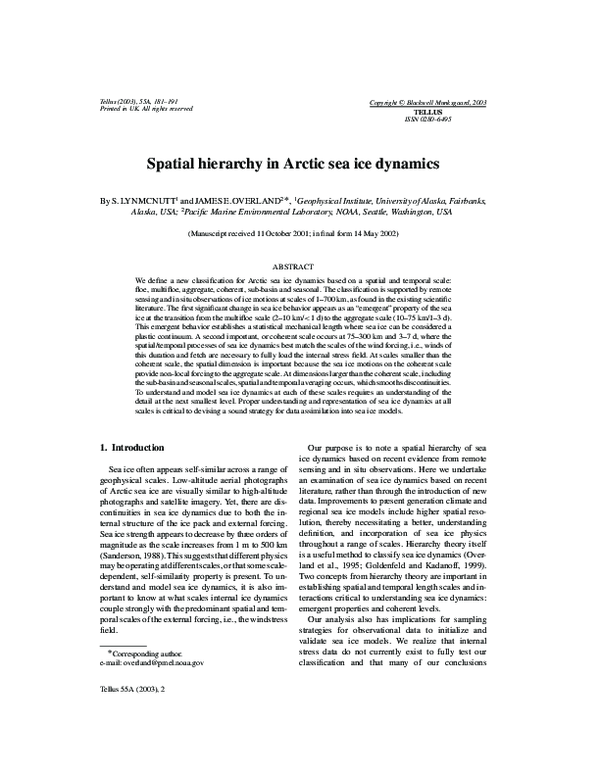 (PDF) Spatial hierarchy in Arctic sea ice dynamics