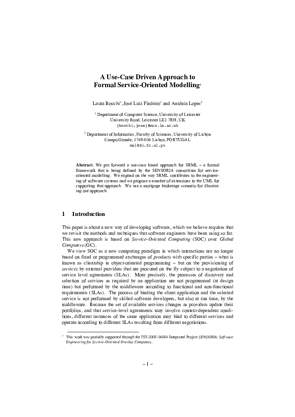 (PDF) A use-case driven approach to formal service-oriented modelling