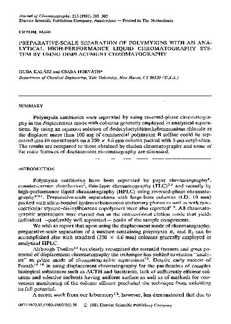 (PDF) Preparative-scale separation of polymyxins with an analytical ...