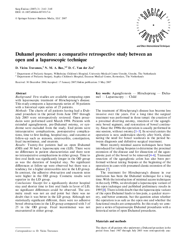 (PDF) Duhamel procedure: a comparative retrospective study between an ...