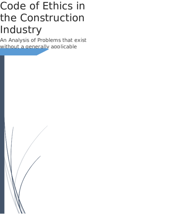 (DOC) Code of Ethics in The Construction Industry