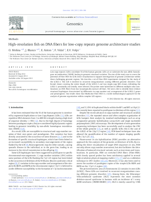 (PDF) High-resolution fish on DNA fibers for low-copy repeats genome ...