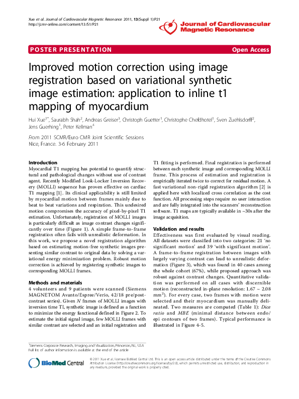 (PDF) Improved motion correction using image registration based on variational synthetic image ...