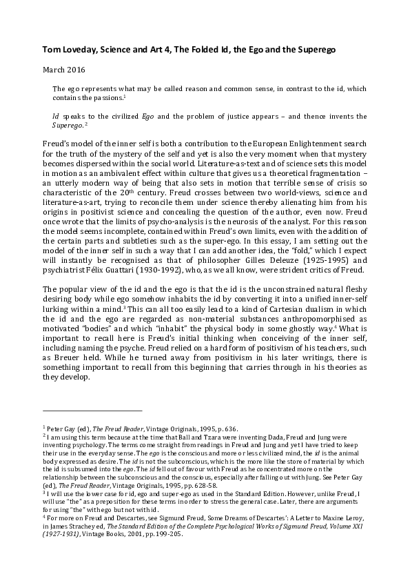 (PDF) Tom Loveday, Science and Art 4, The Folded Id, the Ego and the ...