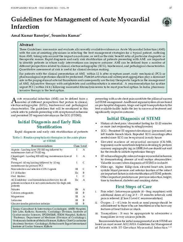 Guidelines for management