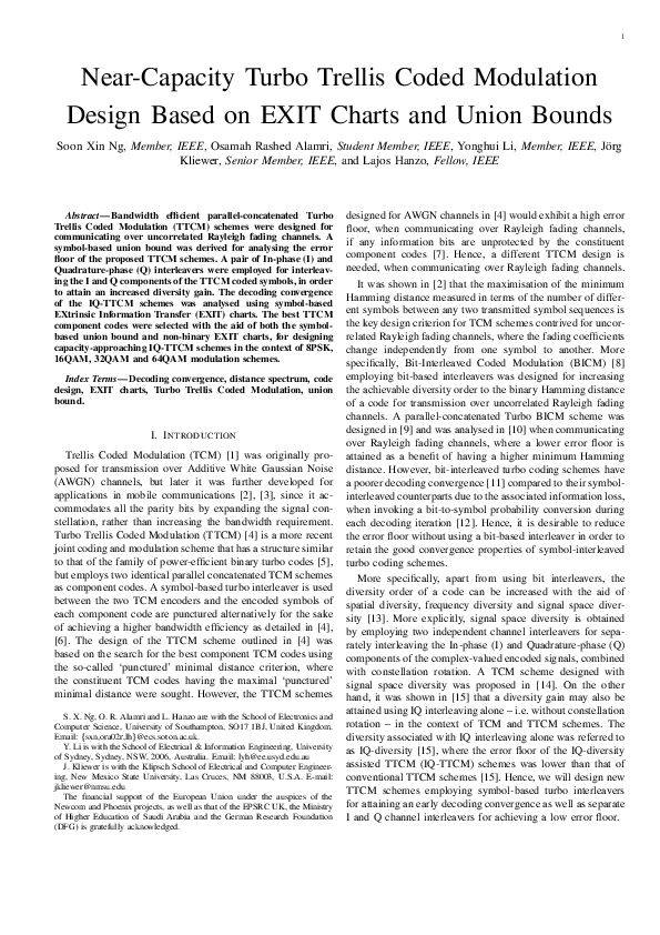 Pdf Near Capacity Turbo Trellis Coded Modulation Design Based On Exit