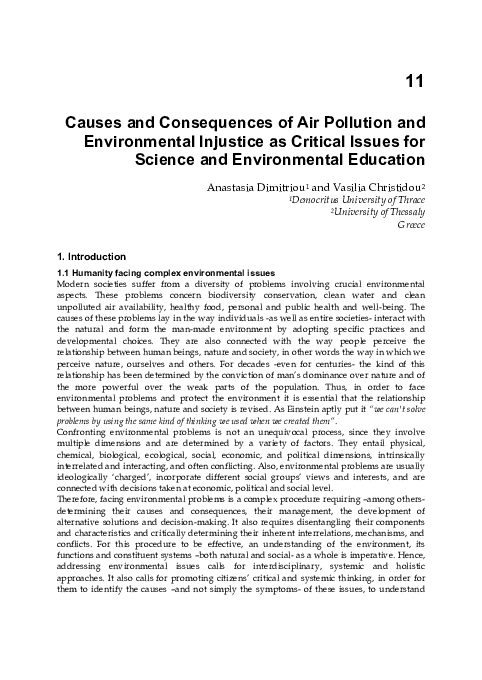 (PDF) Causes and Consequences of Air Pollution and Environmental ...