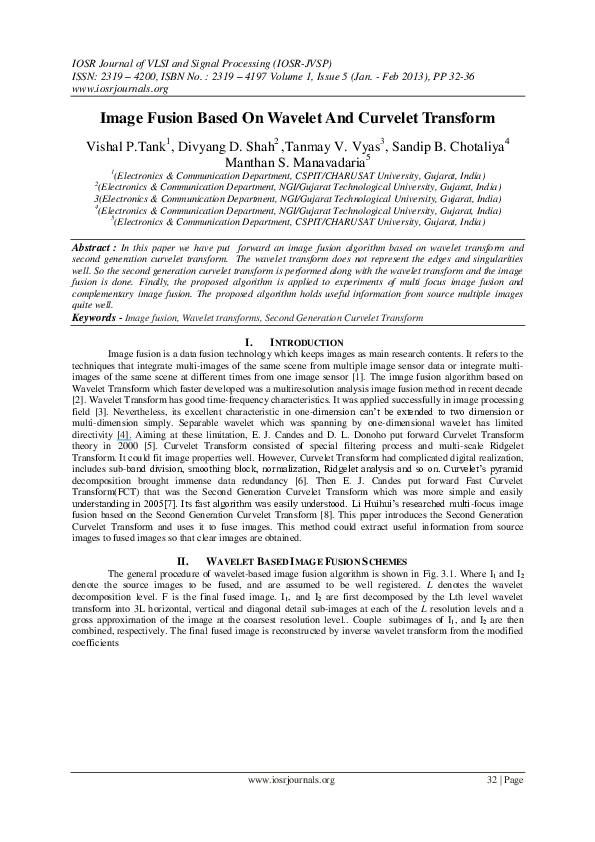 Pdf Image Fusion Based On Wavelet And Curvelet Transform